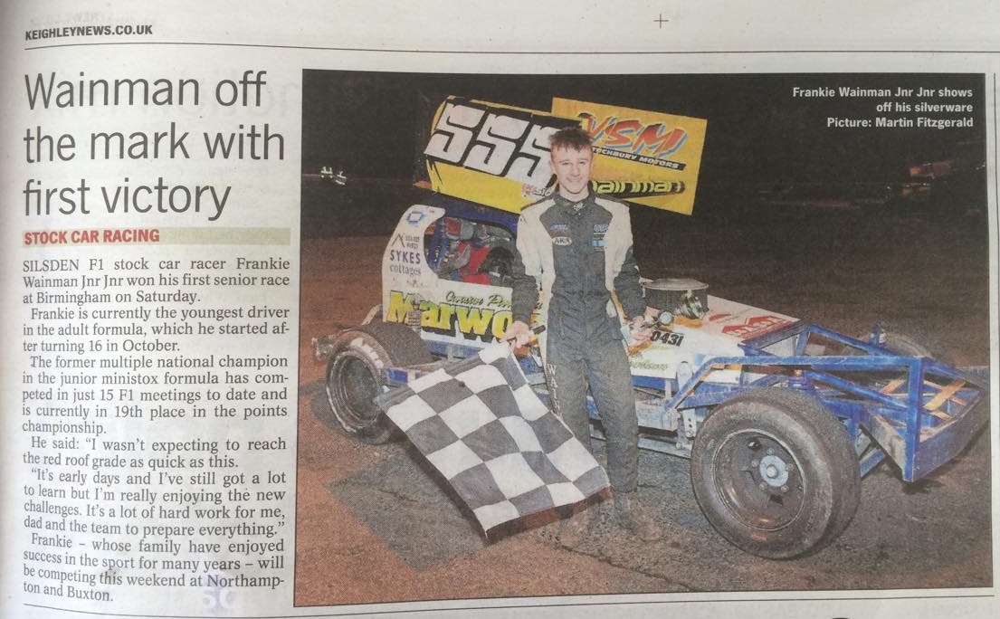 Frankie in the local news | Wainman Racing